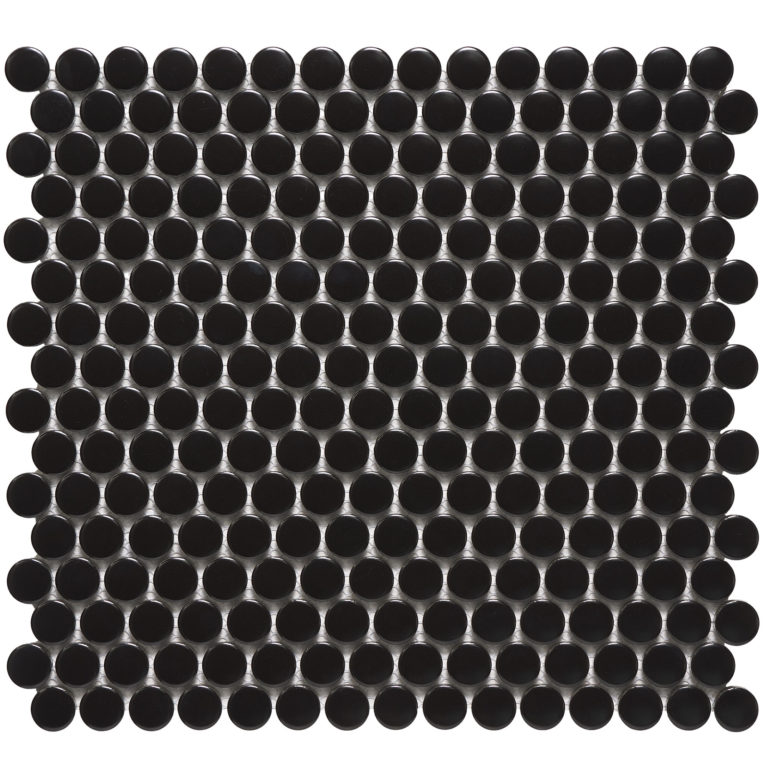 Riva Black 1 Inch Penny Round Matt - Patara Stone