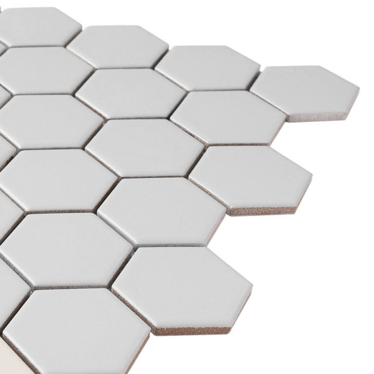 2 inch Hexagon Light Gray Matte - Patara Stone